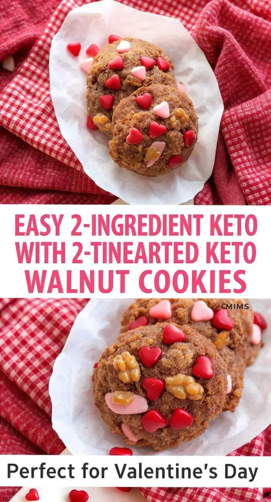 Easy 2-Ingredient Keto Walnut Cookies – Perfect for Valentine’s Day!